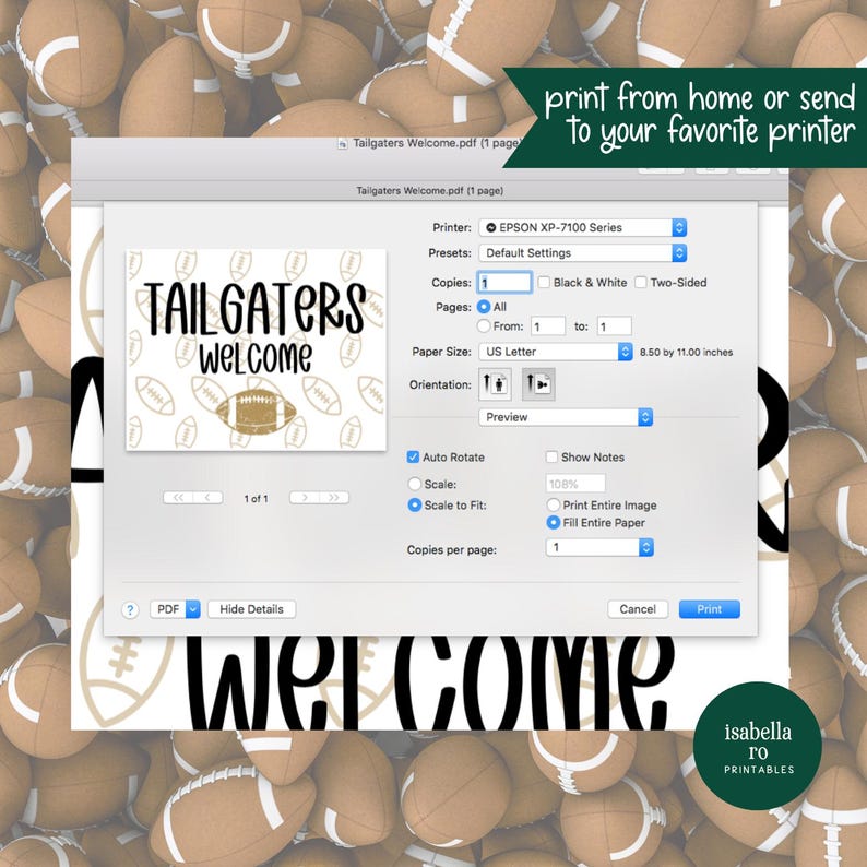 Tailgate Season Sign | Tailgate Season 8 X 10 Inch PDF | Football Sign ...