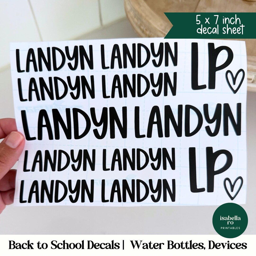 Decal Sheet | 5 X 7 Inch Decal Sheet | Name Decals, Personalized Vinyl ...