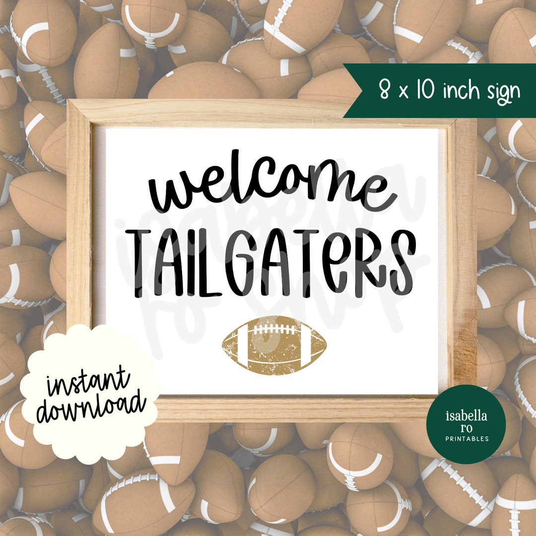 Tailgate Sign | Welcome Tailgaters 8 X 10 Inch PDF | Fall, Football ...