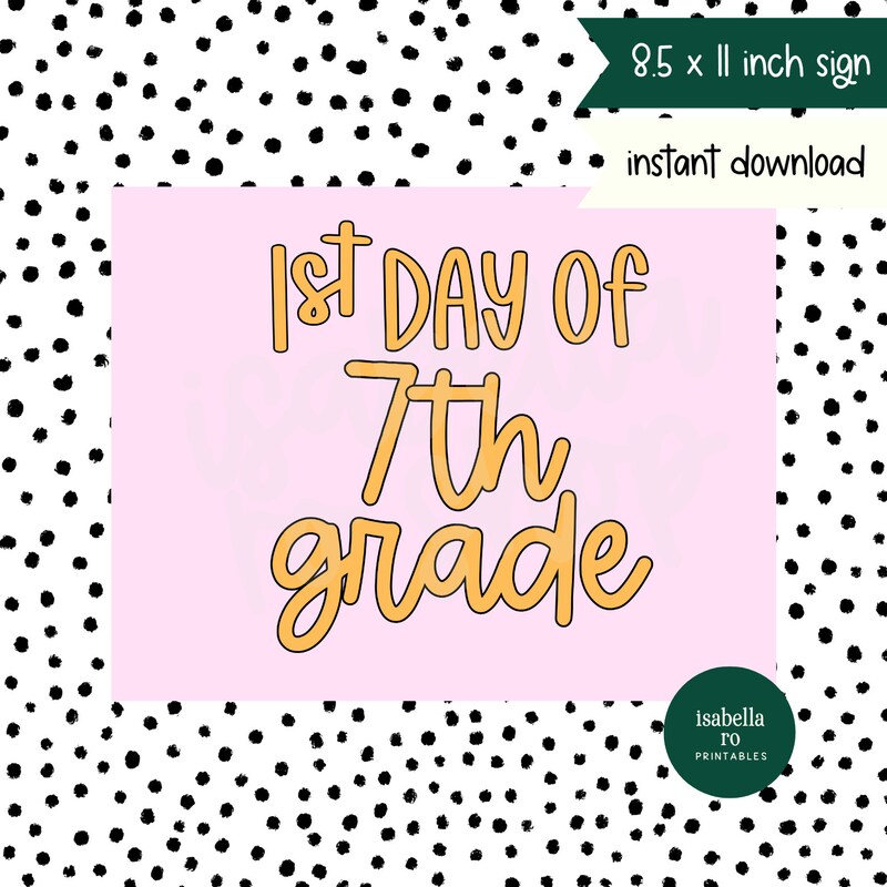 7th Grade Sign - Etsy