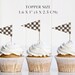 Printable Racing Flag Cupcake Topper, Vintage Race Car Birthday Party ...
