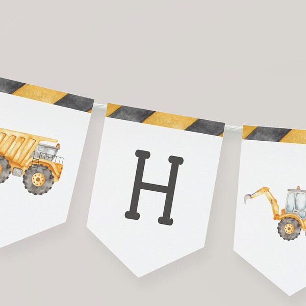 Happy Birthday Construction Banner - Etsy