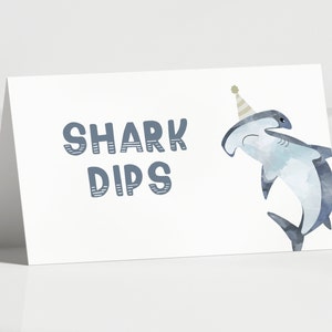 Editable Sharks Food Tents, Sharks Birthday Party Food Labels, Great ...