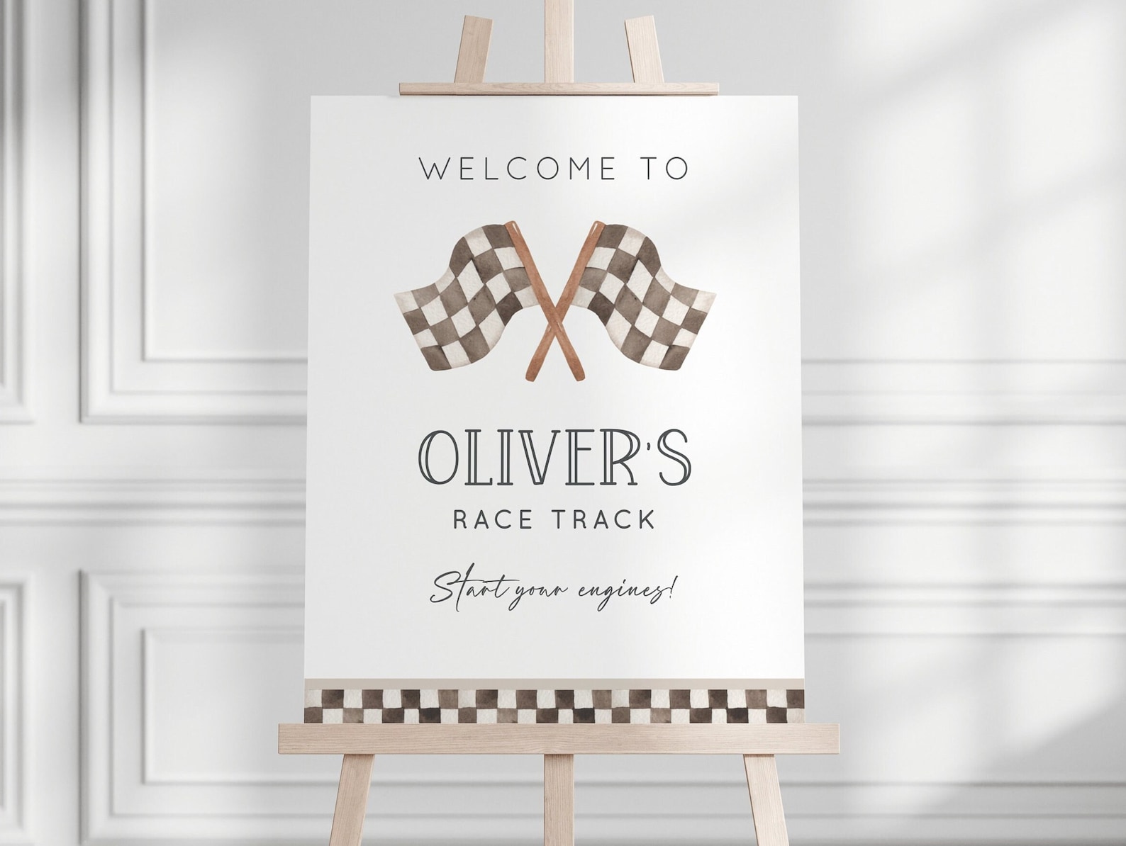 Editable Racing Welcome Sign, Race Flags Party Sign, Two Fast Birthday ...