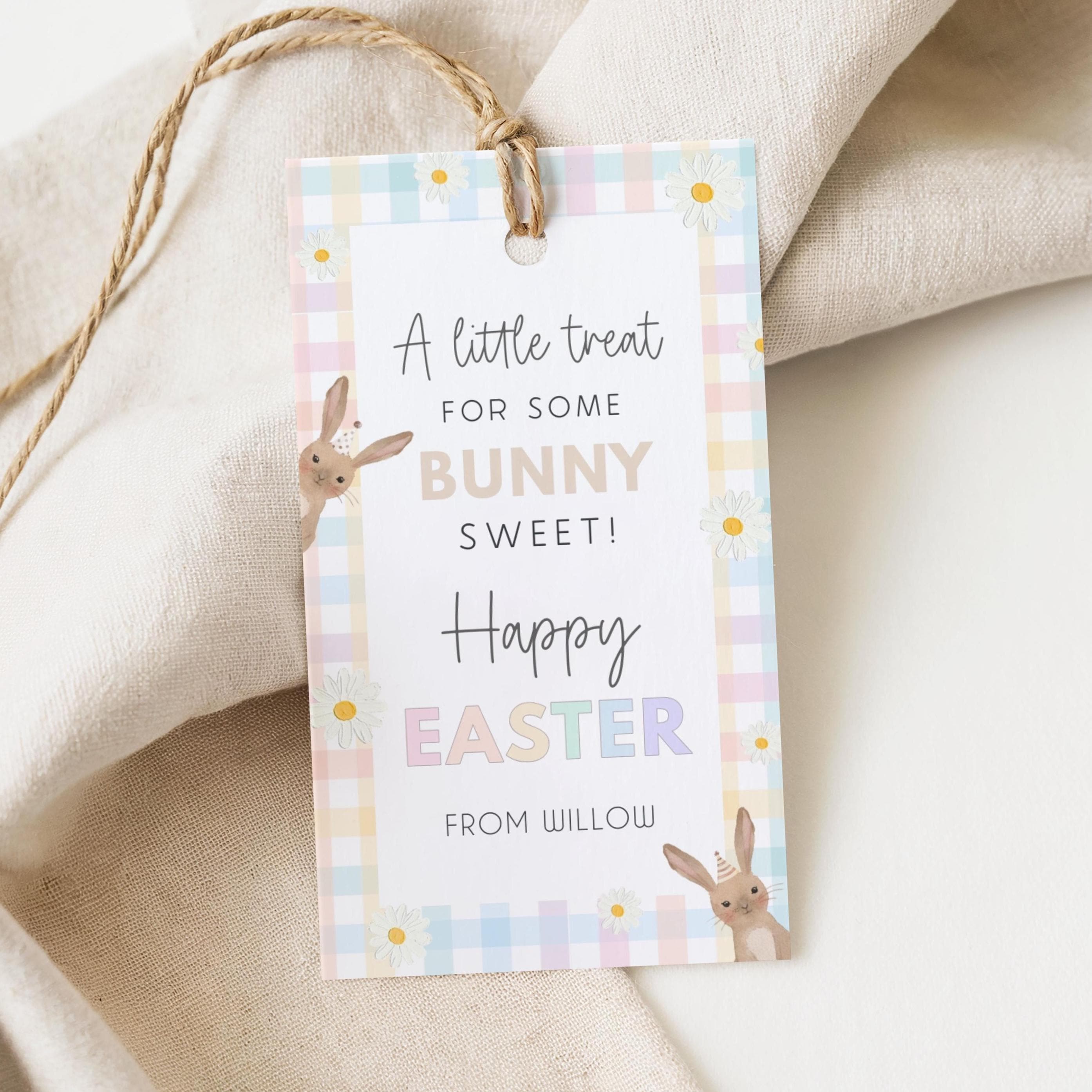 A Litte Treat for Some Bunny Sweet Tag, Editable Happy Easter Gift Tag ...
