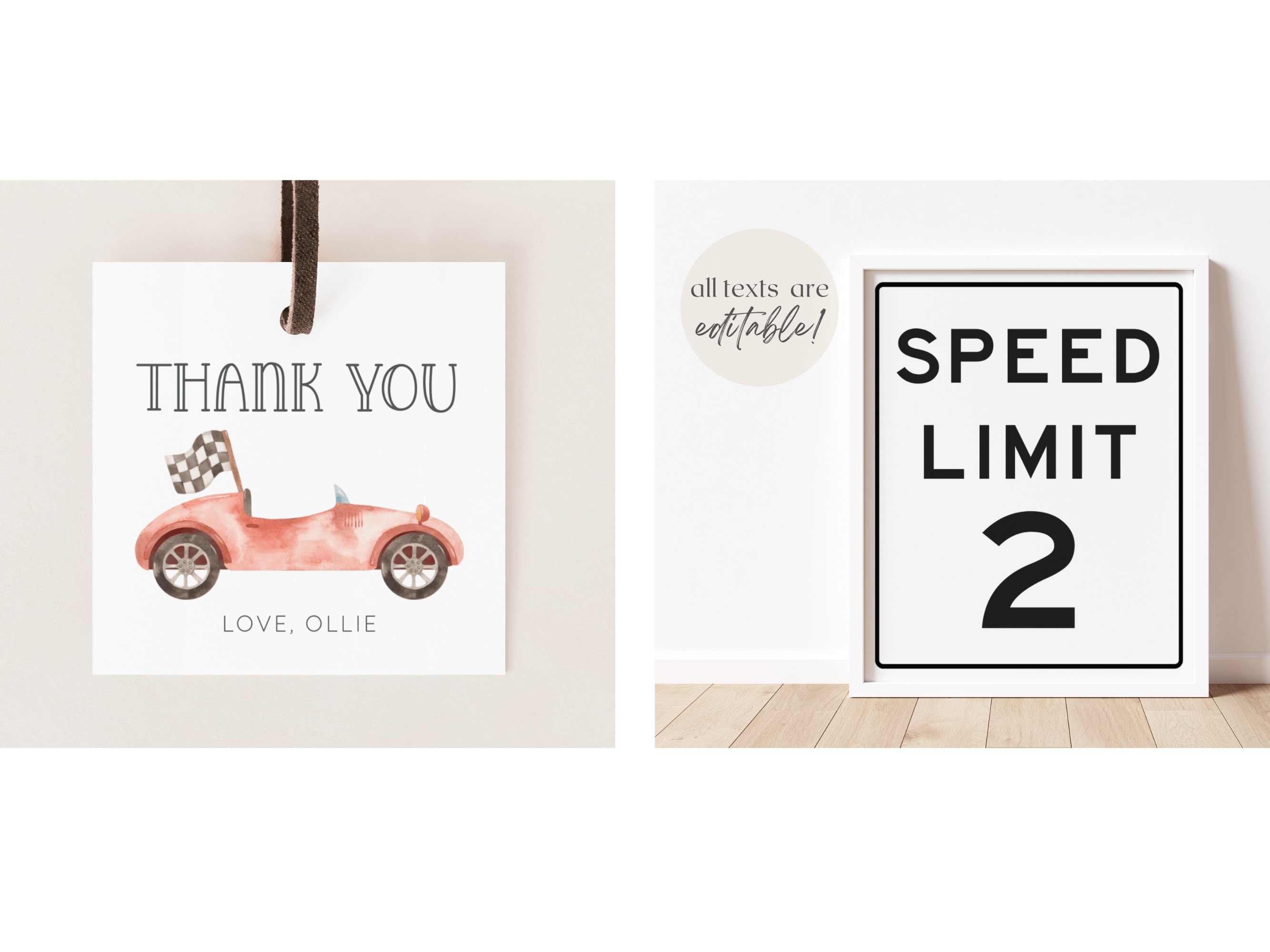 Two Fast Milestone Poster, Second Year Sign, Red Racing Car Birthday ...