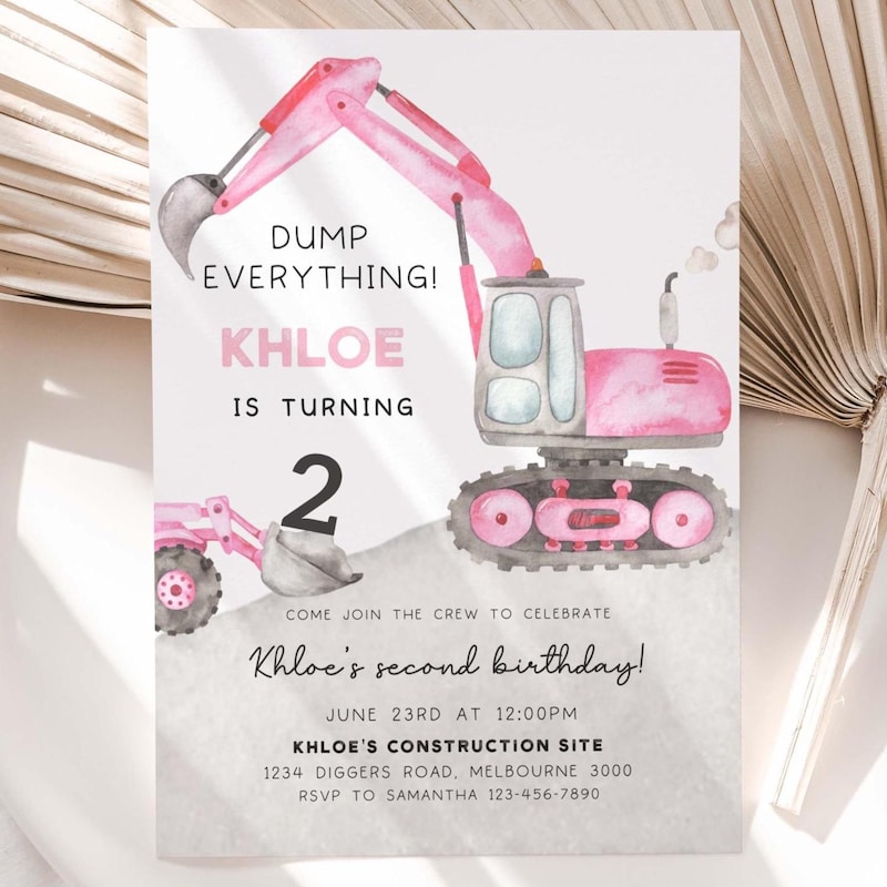 Pink Excavator - Etsy