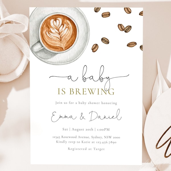 Baby is Brewing Baby Shower Invitation Coffee Theme - Etsy