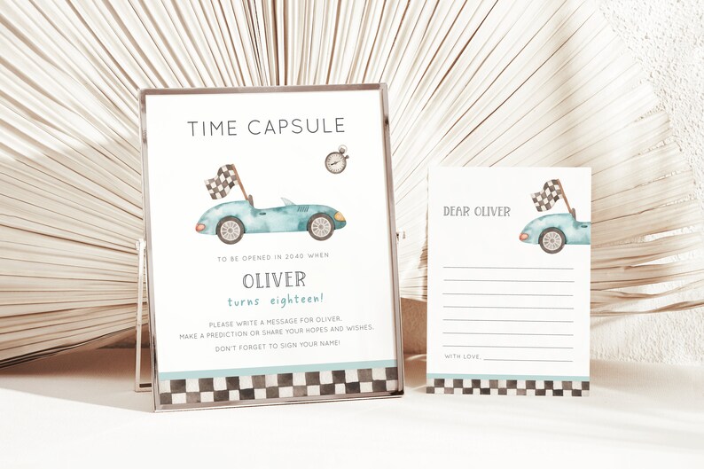 Race Car Time Capsule Editable Racing Time Capsule Birthday - Etsy