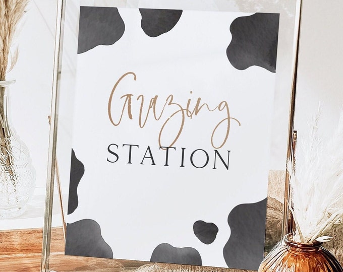 Pink Text Grazing Station Cow Print Party Supplies, Farm Theme Birthday ...