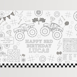 Editable Monster Truck Activity & Coloring Page, Monster Trucks ...