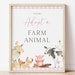 Adopt A Farm Animal Sign, Editable Pink Barn Birthday Party Favors Sign ...