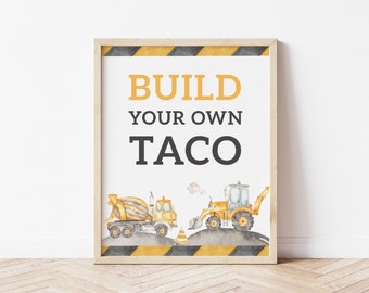 Construction Party Build Your Own Taco Sign - Etsy