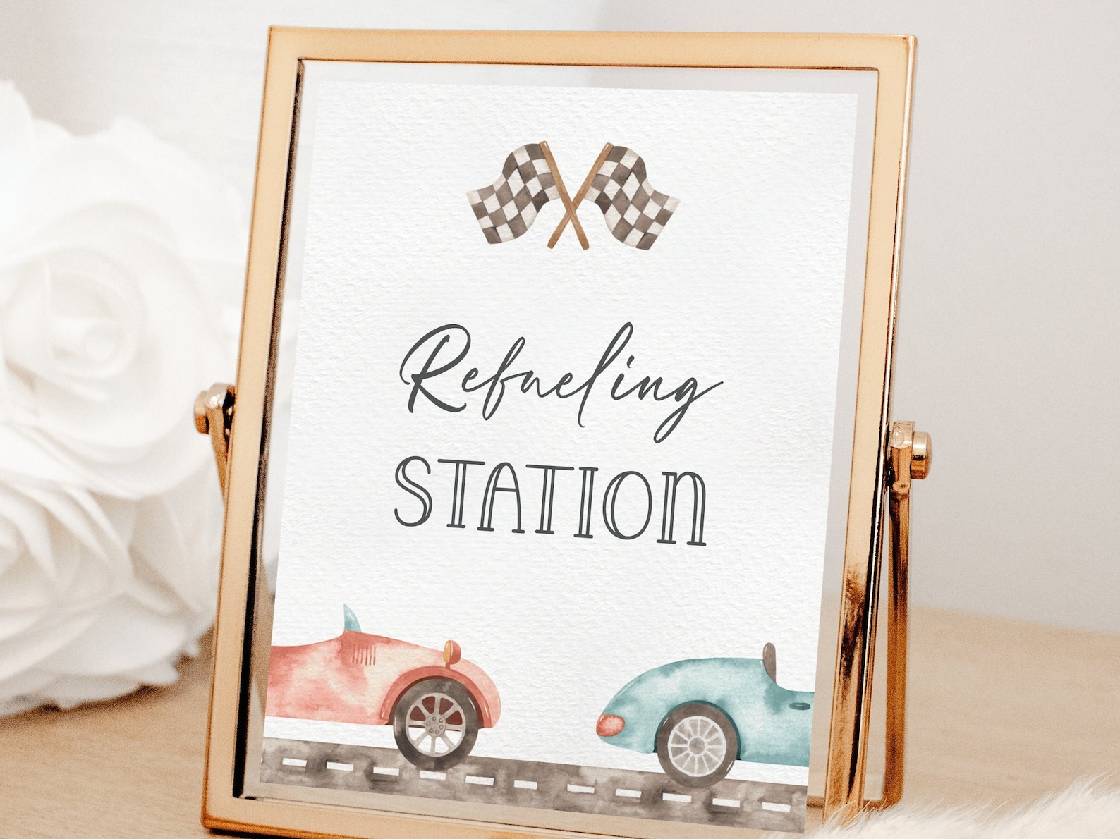 Refueling Station Car Party Sign, Editable Template, Two Fast Birthday ...