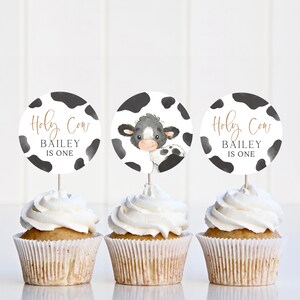 Editable Cow Party Sign, Grazing Station Sign, Boho Cow Birthday Decor ...