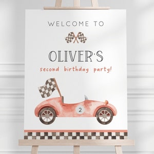 Two Fast Welcome Sign, Editable Template, Car Birthday Decor, Racing ...