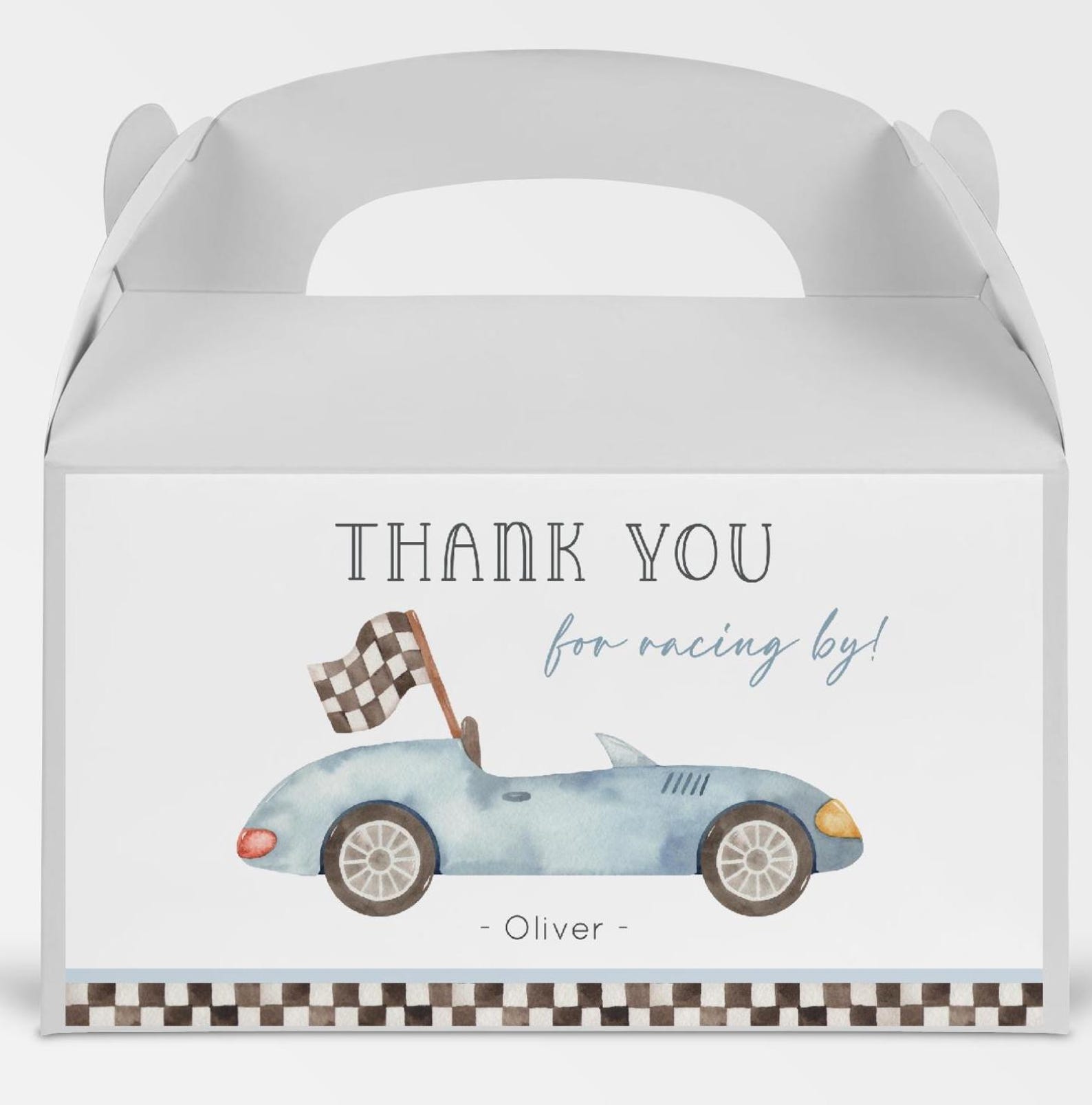 Editable Racing Birthday Gable Box Label, Thanks for Racing By, Vintage ...