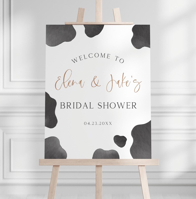 Holy Cow Bridal Shower Welcome Sign, Editable Holy Cow She's Getting ...