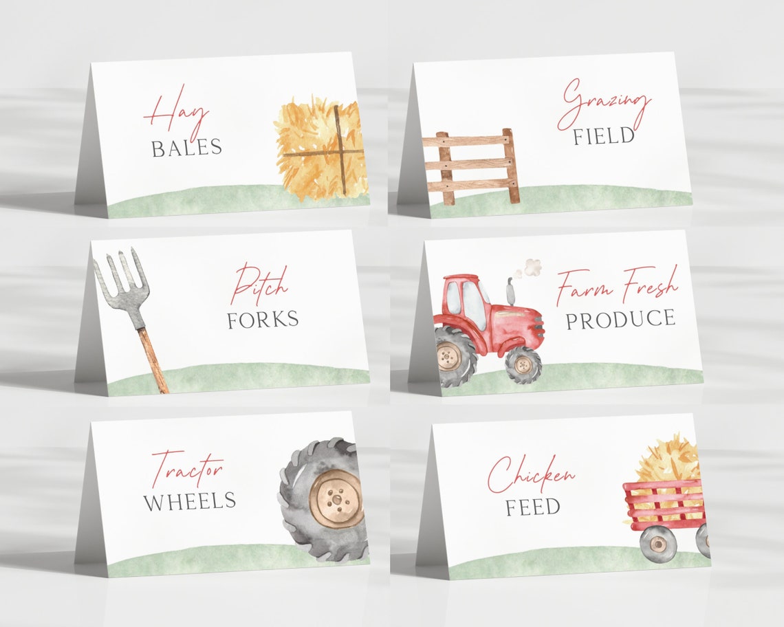 Red Tractor Food Tent Labels, Editable Template, Tractor Party Food ...