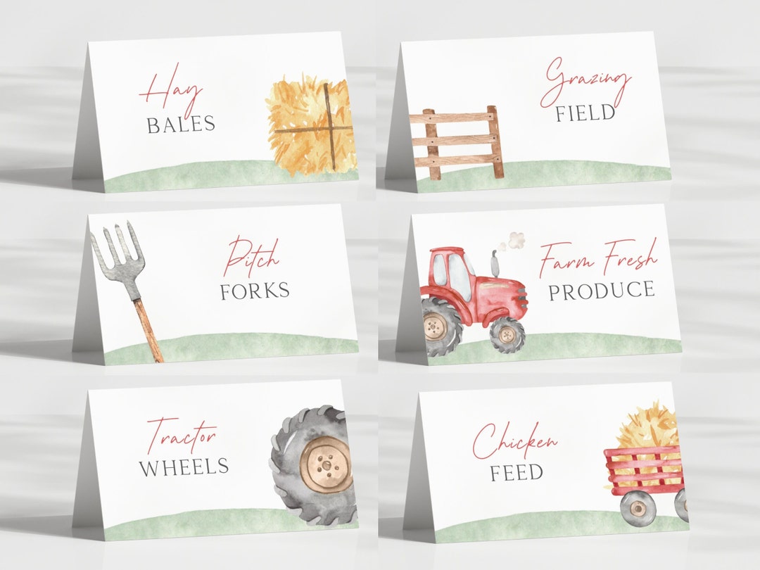 Red Tractor Food Tent Labels, Editable Template, Tractor Party Food ...