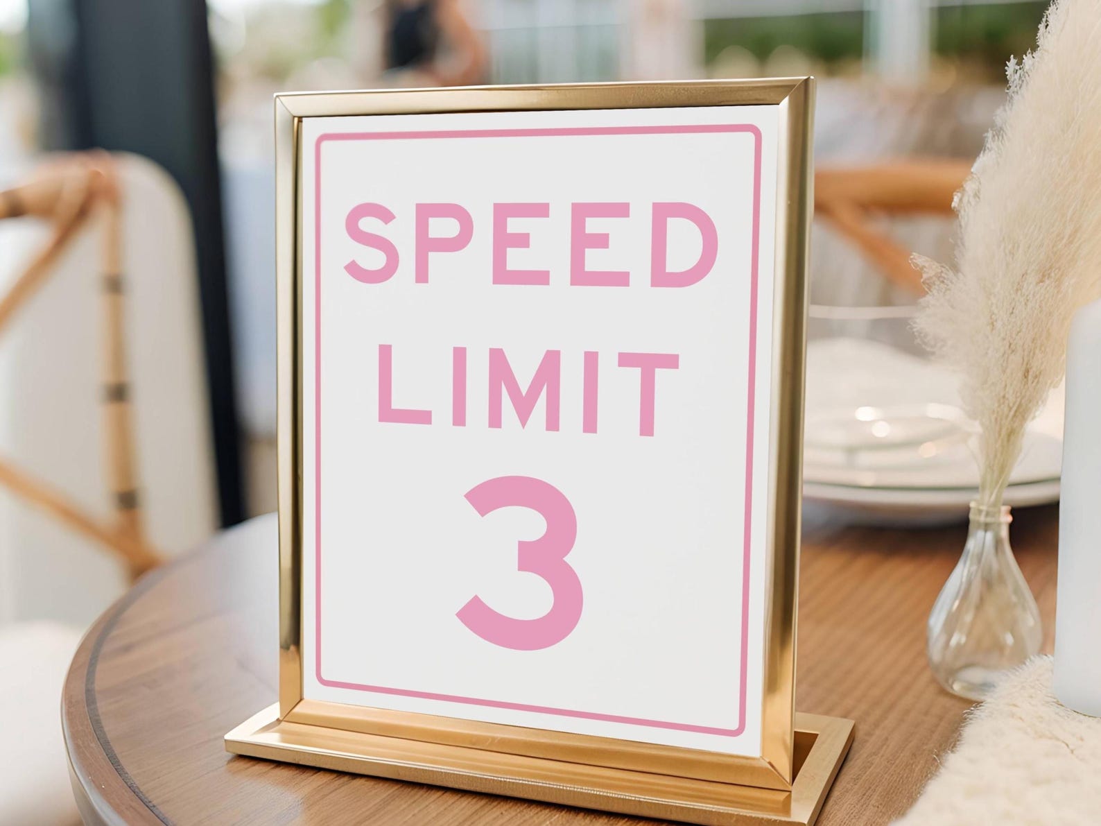 Editable Pink Speed Limit 3 Sign, Girl Race Car Birthday Party Sign ...