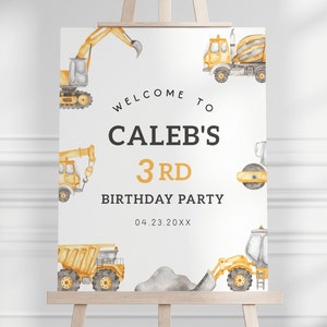 Construction Food Tents Labels, Editable Template, Construction Trucks ...