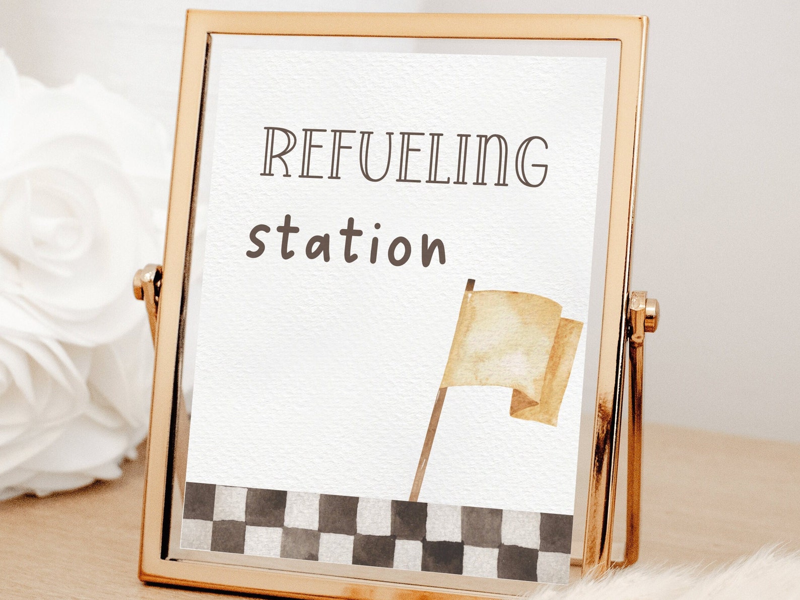 Race Car Party Signs, Editable Table Decoration, Pit Stop + Refueling ...