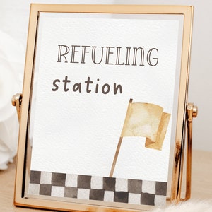 Race Car Party Signs, Editable Table Decoration, Pit Stop + Refueling ...