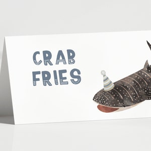 Editable Sharks Food Tents, Sharks Birthday Party Food Labels, Great ...