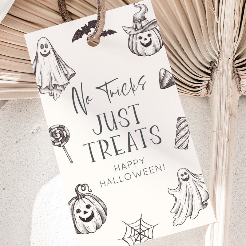No Tricks Just Treats Tags - Etsy