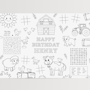 Editable Farmyard Activity & Coloring Page, Printable Kids Barn Farm ...