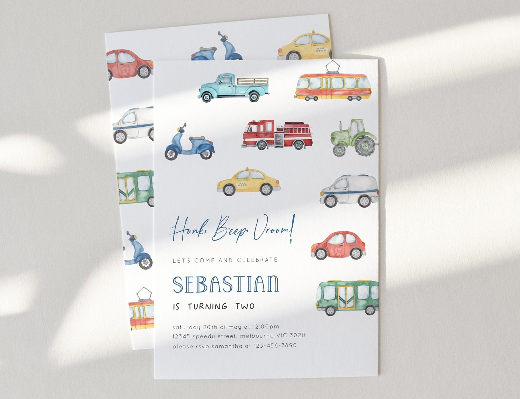 Editable Transportation Birthday Invitation, Transport Vehicle B'day ...