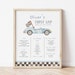 Editable Fast One Birthday Milestone Sign, Vintage Baby Blue Car B'day ...