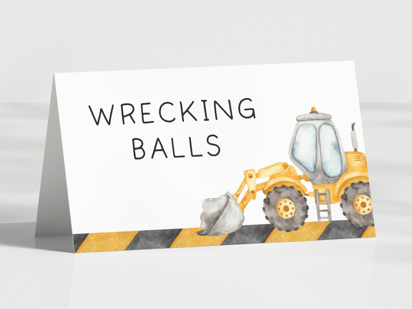 Construction Food Tents Labels, Editable Template, Construction Trucks ...