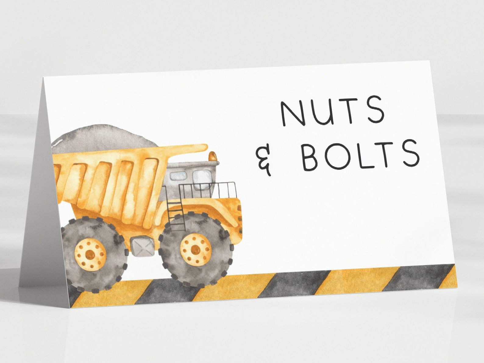 Construction Food Tents Labels, Editable Template, Construction Trucks ...