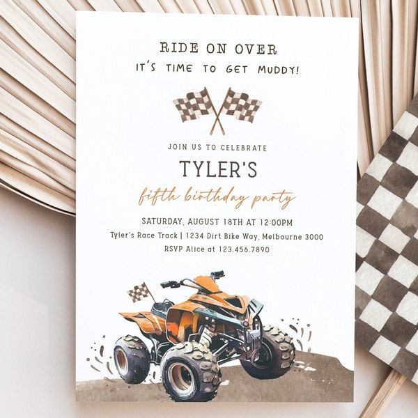 Atv Birthday Party Digital Invitation - Etsy