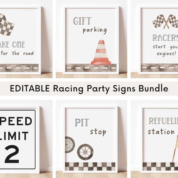 Racing Party Signs - Etsy