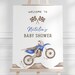 Dirt Bike Baby Shower Welcome Sign, Editable Template, Blue Racing Dirt ...