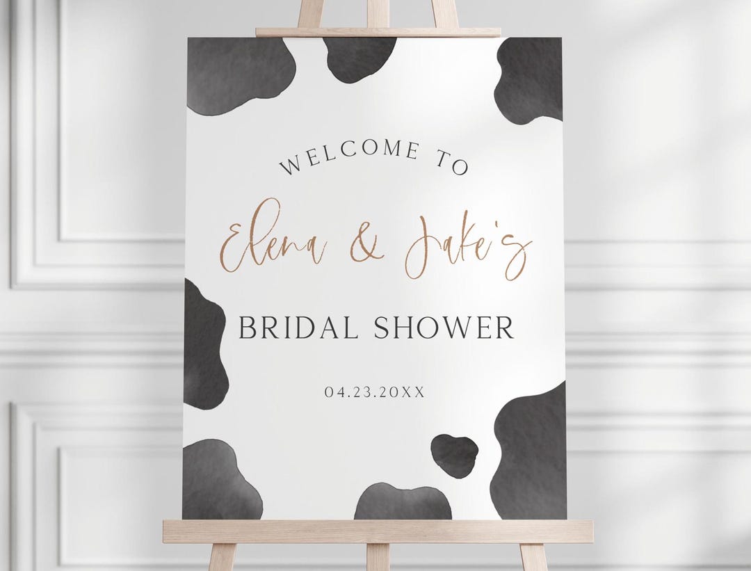 Holy Cow Bridal Shower Welcome Sign, Editable Holy Cow She's Getting ...