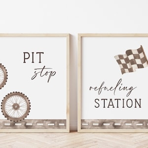 Dirt Bike Party Signs, Editable Motorbike Party Decor, Pit Stop ...