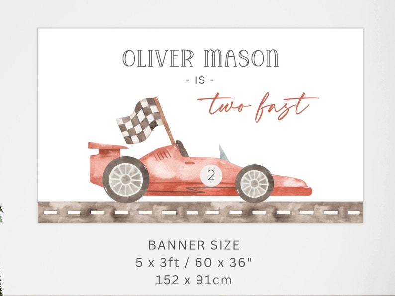 Editable Car Party Banner Red Race Car Party Wall Banner - Etsy