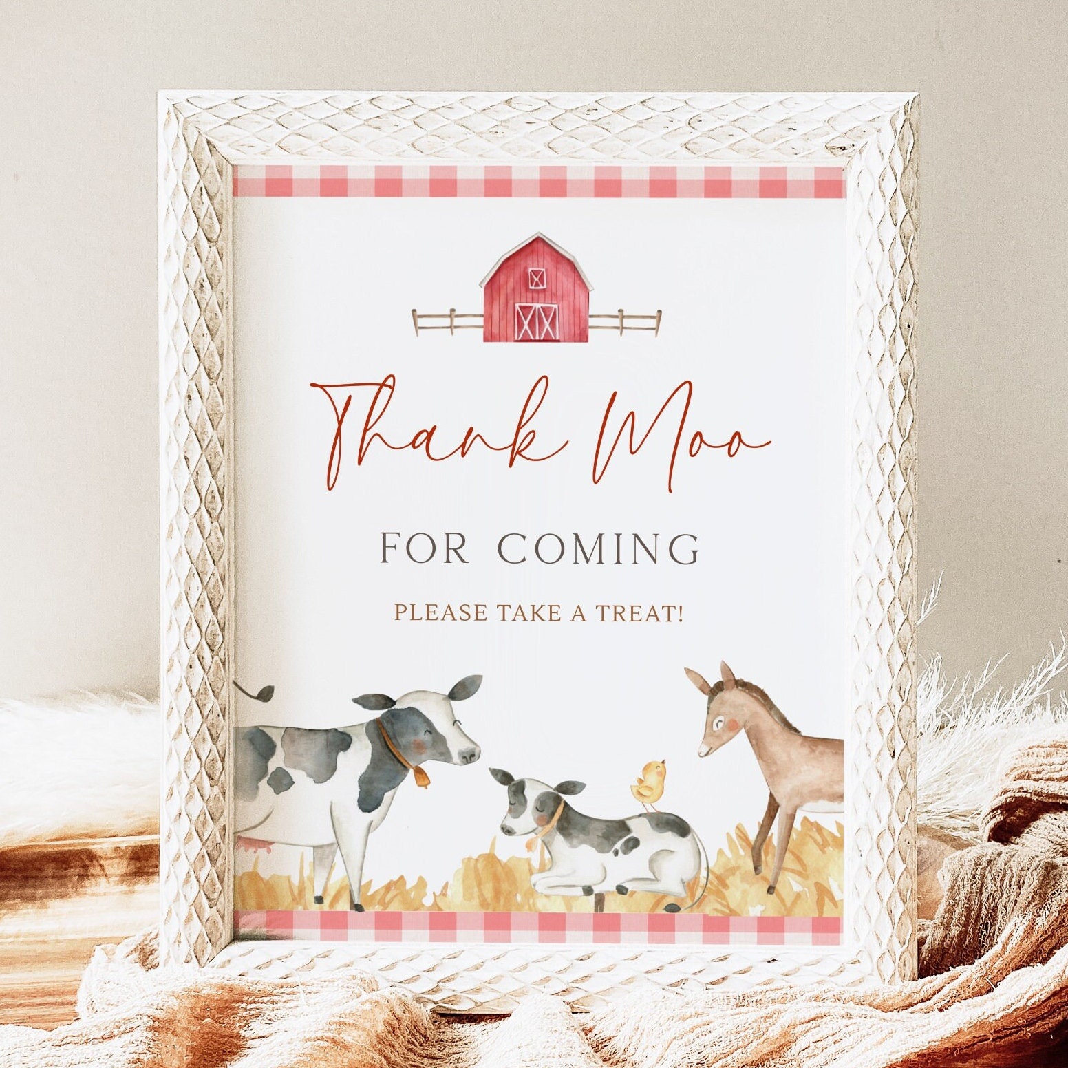 Editable Farm Birthday Party Signs Bundle, Red Barn & Farm Animals B ...