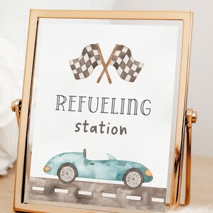 Race Car Refueling Station Sign, Editable Template, Vintage Racing ...