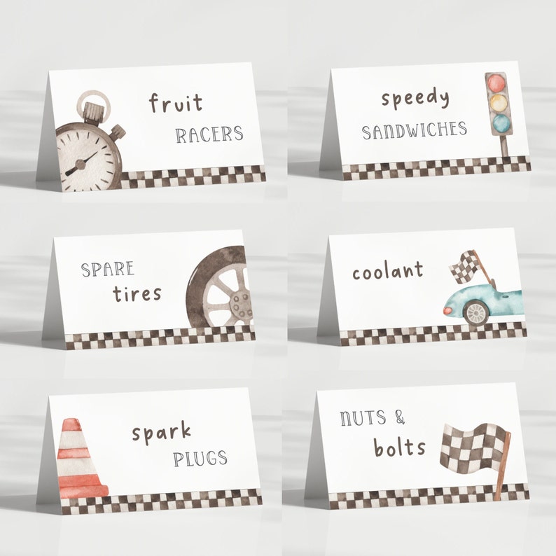 TWO Fast Gable Box Label Editable Template Blue Car Gable - Etsy