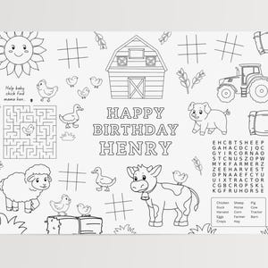 Editable Farmyard Activity & Coloring Page, Printable Kids Barn Farm ...