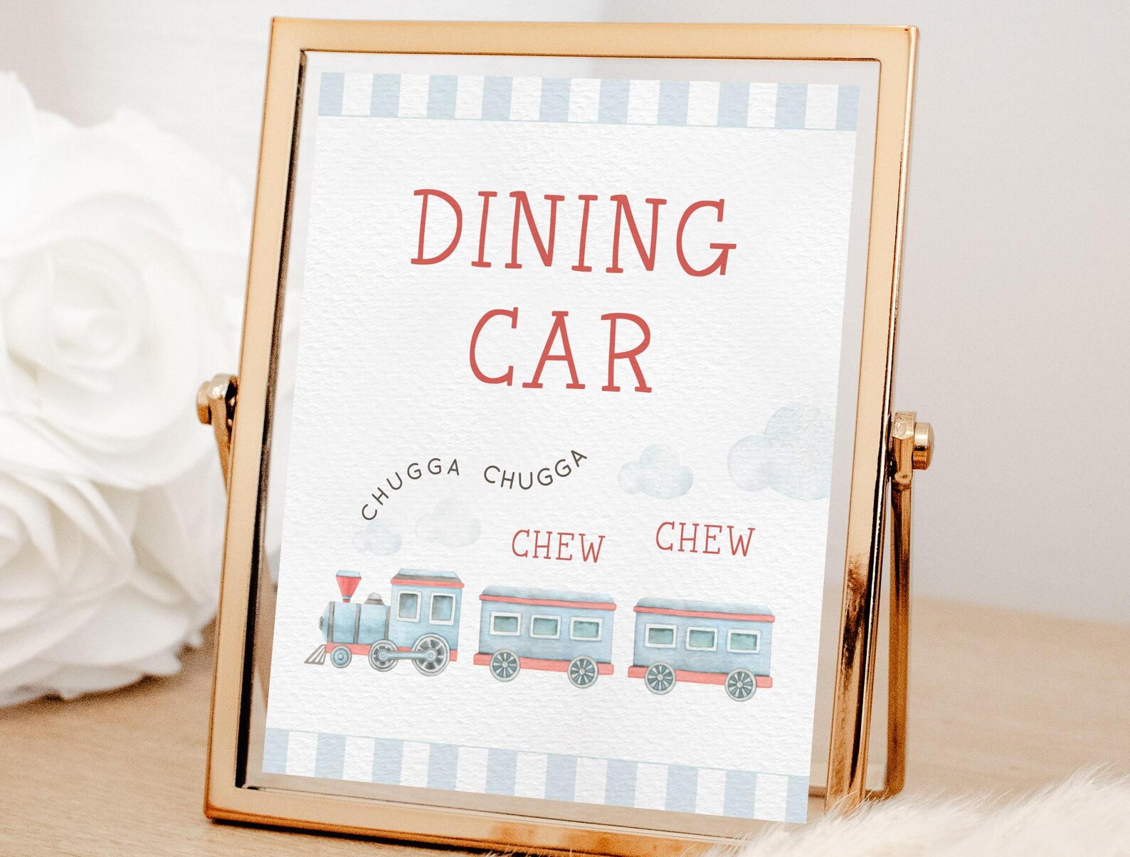 Train Dining Station Sign, Editable Choo Choo Train Birthday Food Sign ...