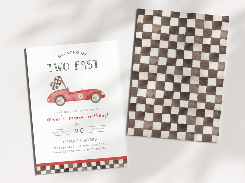 Growing up 2 Fast Birthday Invitation Editable TWO Fast - Etsy