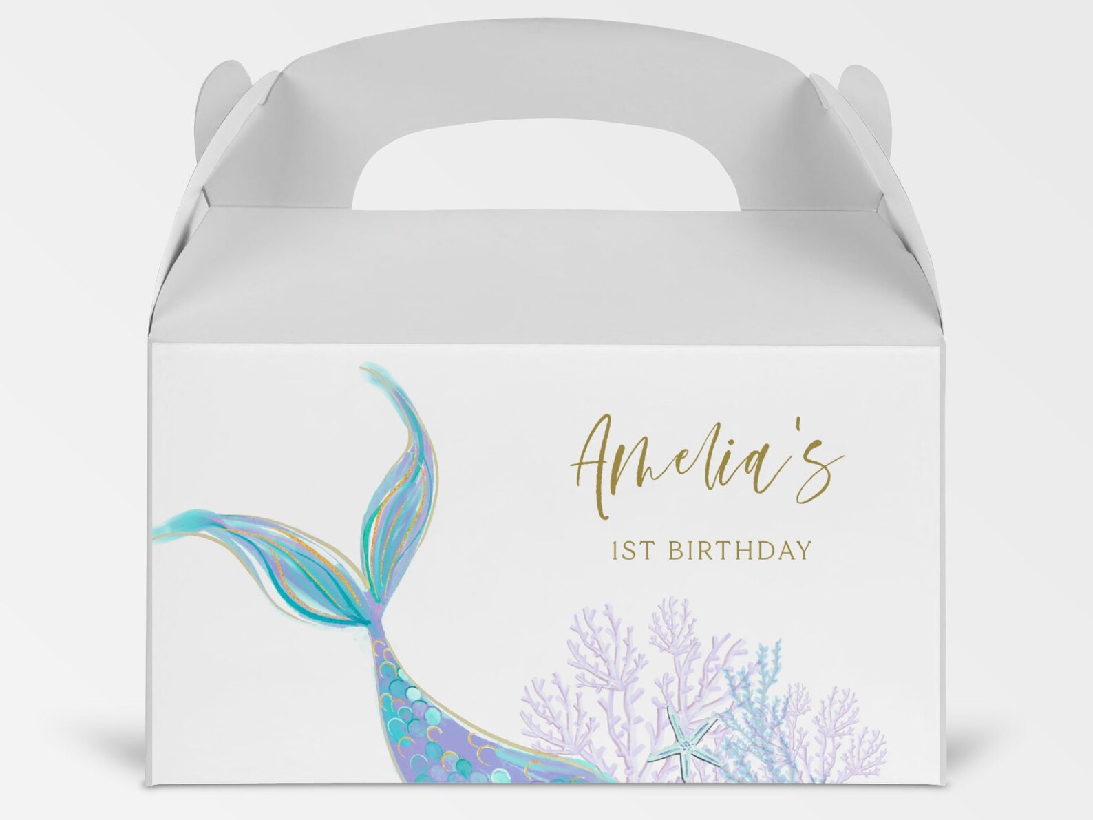 Mermaid Cards & Gifts Sign, Editable Template, Purple Blue Mermaid ...