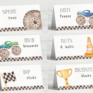 Editable Monster Truck Favor Box Label, Monster Truck Birthday Party ...