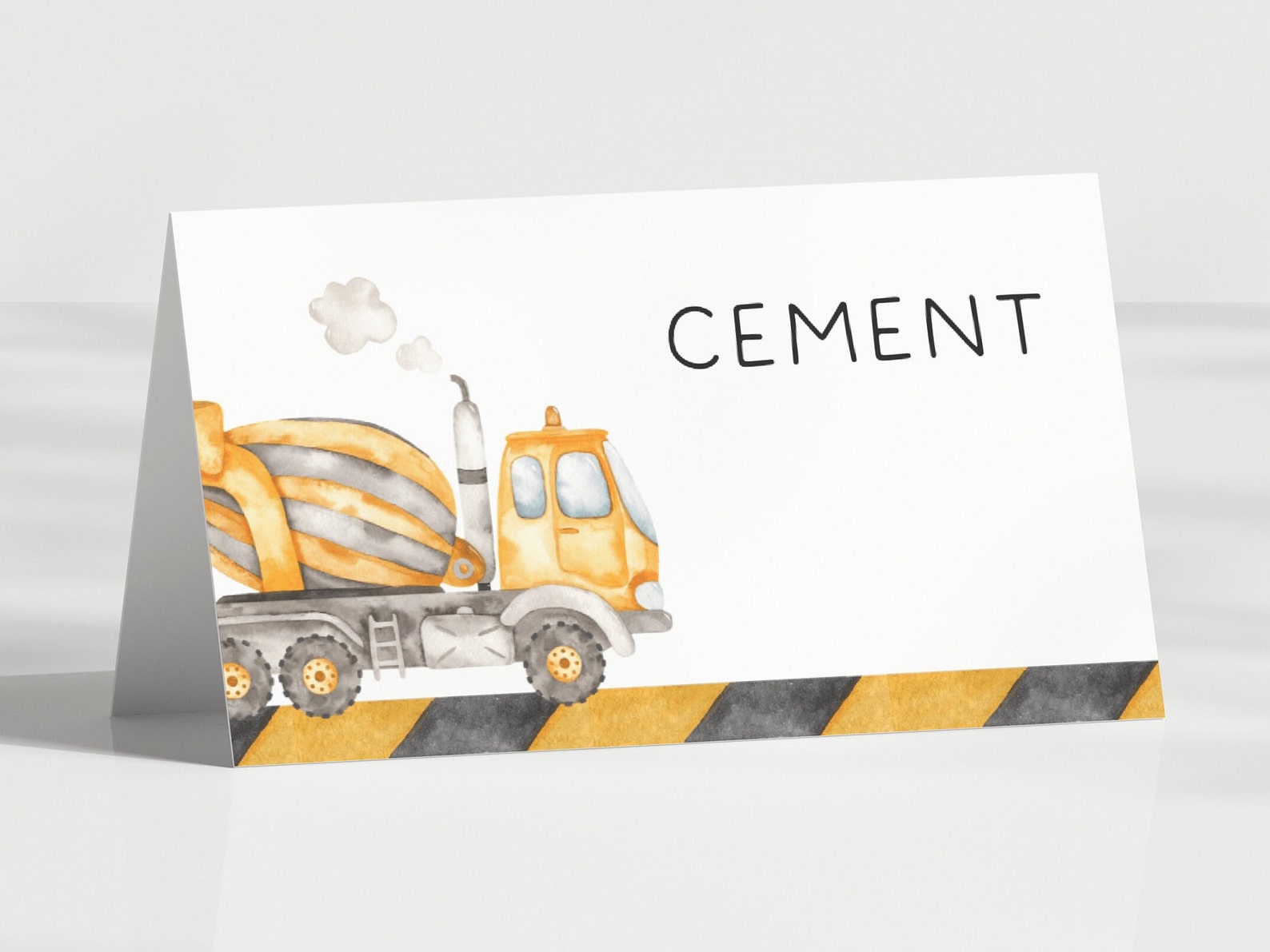 Construction Food Tents Labels, Editable Template, Construction Trucks ...